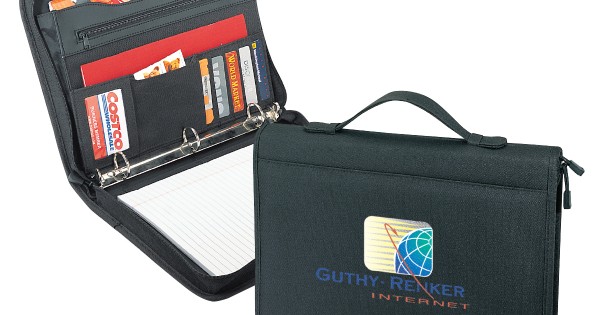 Custom Logo Poly Zippered Binder Padfolio